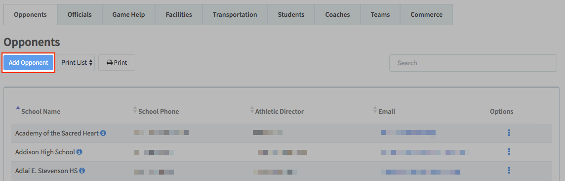 How do I add an opponent who is not listed in my opponent directory in ...