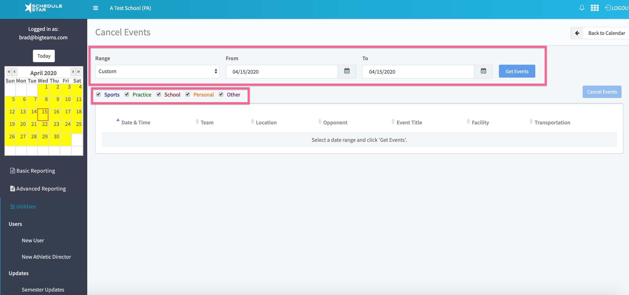 How To Mass Cancel Events in Schedule Star