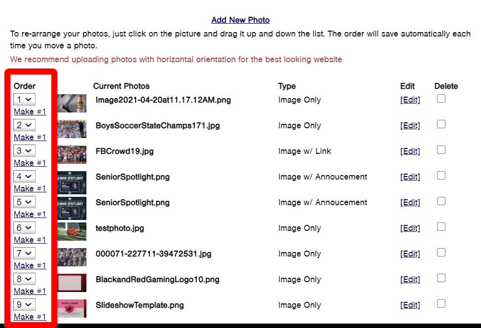 How do I manage my Homepage Slideshow?