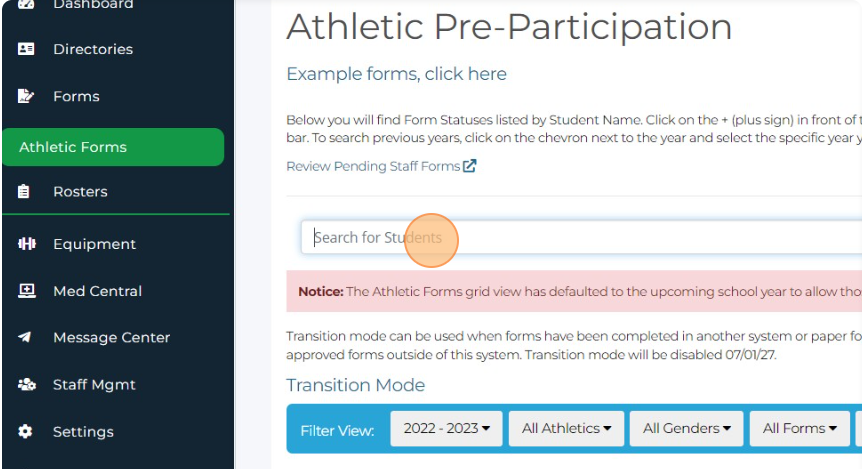 TRANSITION MODE (STUDENT CENTRAL)